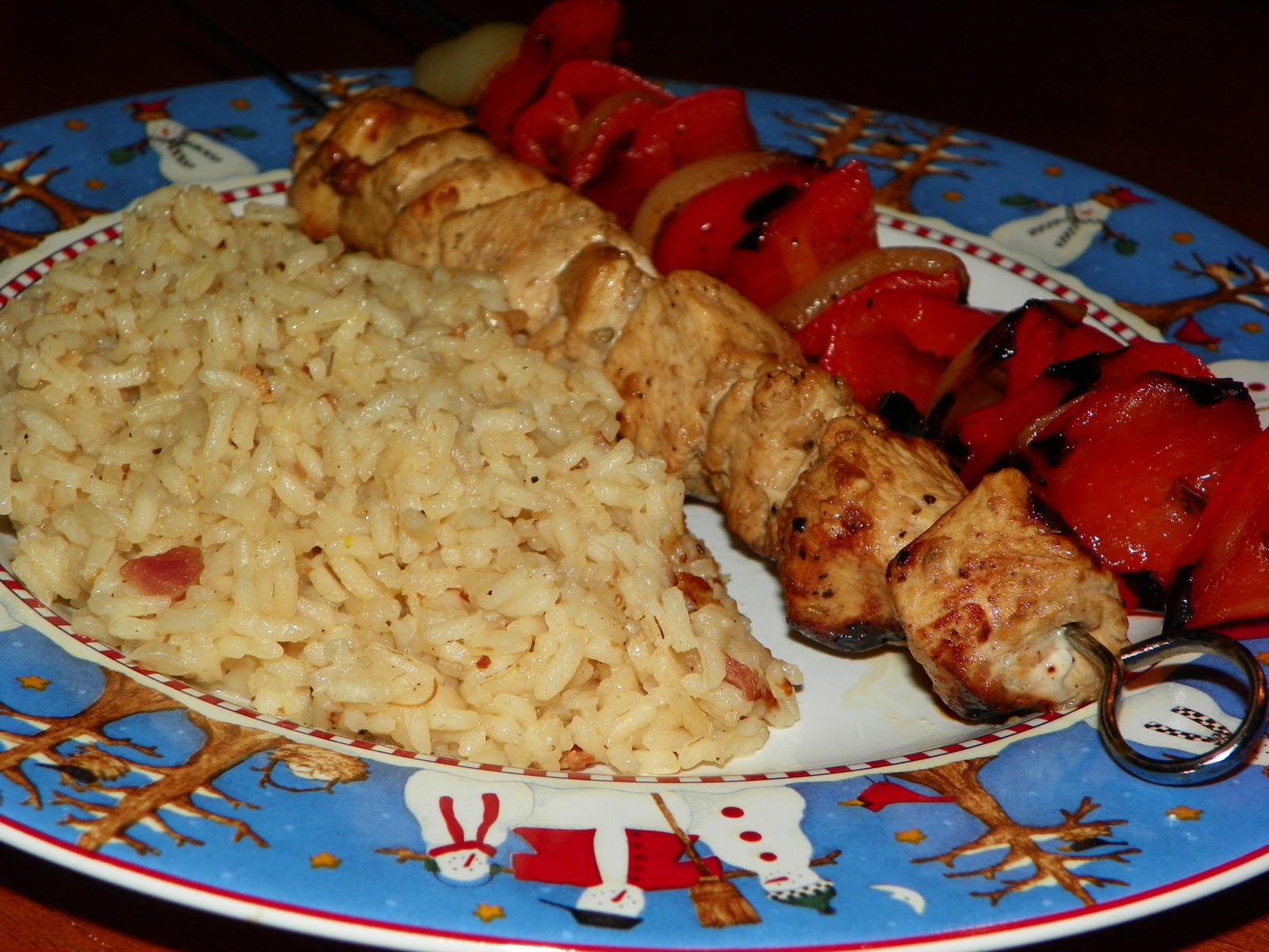 For the Love of Cooking: Grilled Chicken and Vegetable Kabobs with Rice ...