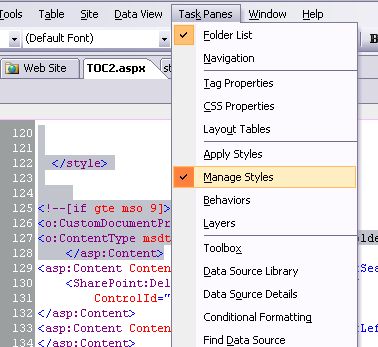 Customise Table of Contents Web Part CSS Styles (TOCWP) MOSS 2007 ...