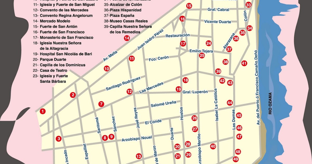 RD en fotos: Mapa de la Ciudad Colonial de Santo Domingo, Primada de ...