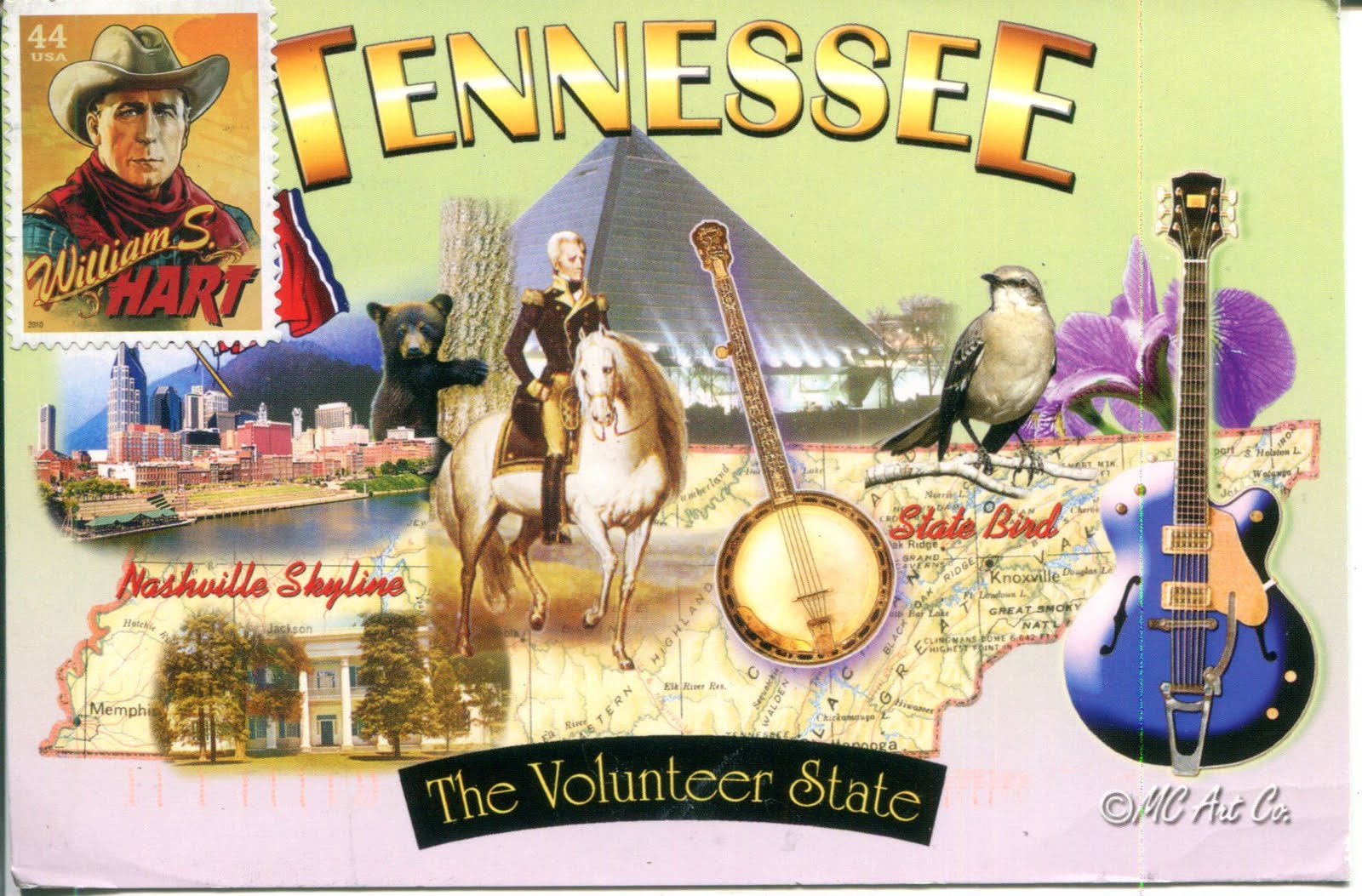 collect ROC: USA Postcard: Tennessee, The Volunteer State