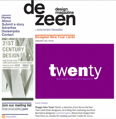 Paul Vickers : Design Thinking: My 2010 card selected by dezeen magazine