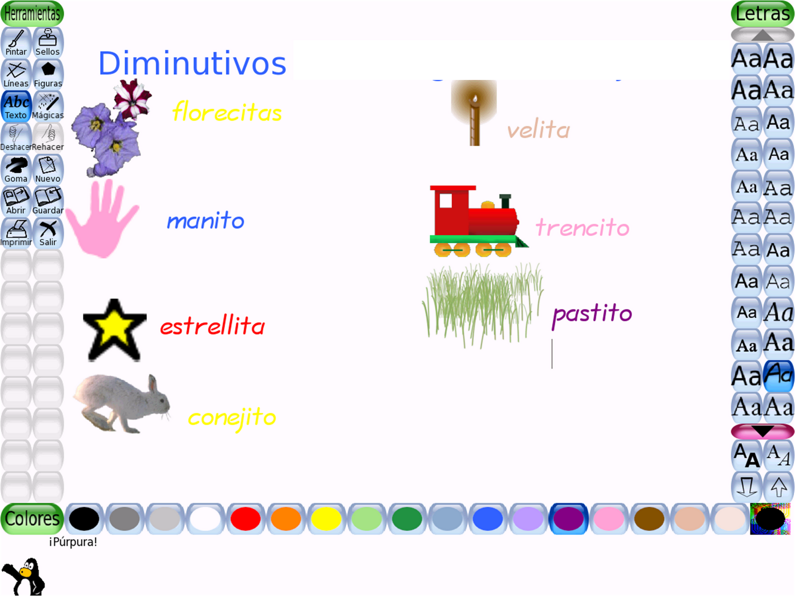 Mis trabajos en la XO: diminutivos