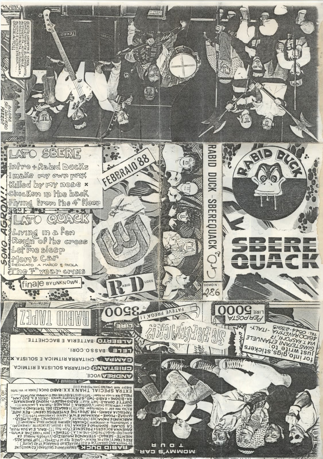 Pay no more than: RABID DUCK Sbere quack Demo tape 88 (DIY)