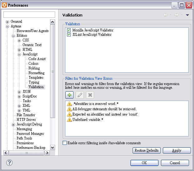 Bobchao The Blogger 在 Aptana 中開啟 Jslint,即時打槍你的 Javascript