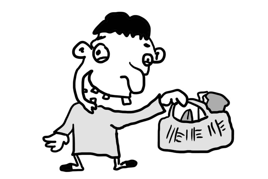 Bible Cartoon: Jesus: Fish and Loaves