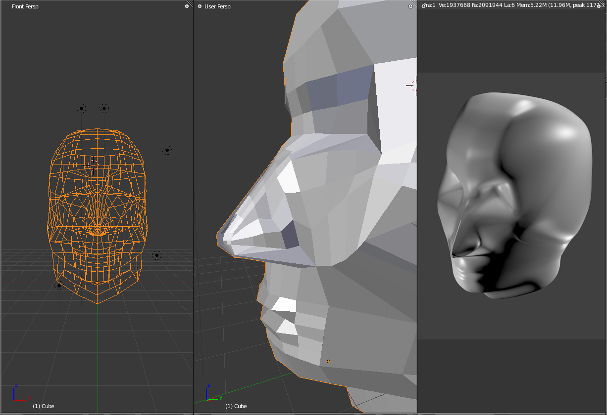 First Attempt and Making a Head Mesh in Blender : r/blender