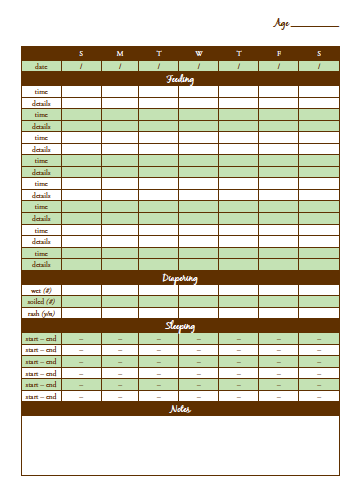 Create at Home: Free Download: Baby Care Chart