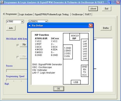 isp51: USB AVR ATmega 24C ISP Multi Programmer + Oscilloscope + Logic ...