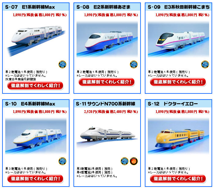 Plarail | Tomica | Play Hobby: Plarail Shinkansen Train Series Catalog
