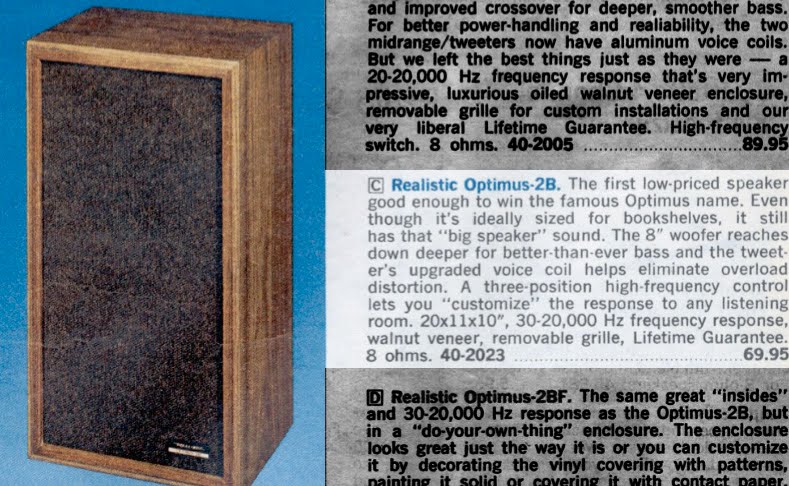 SEVENTIES STEREO: Realistic Optimus 2B 1975