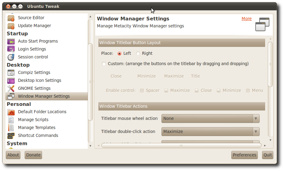WeB LoG'S JuUiER: Change window button layout by ubuntu-tweak