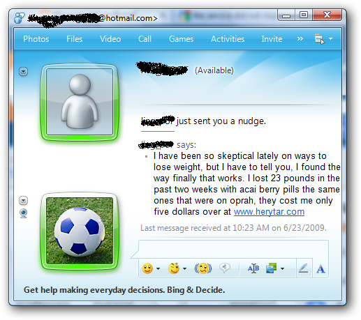 WeB LoG'S JuUiER: ข้อความแปลกๆ จาก MSN Buddy Anonymous and In your ...