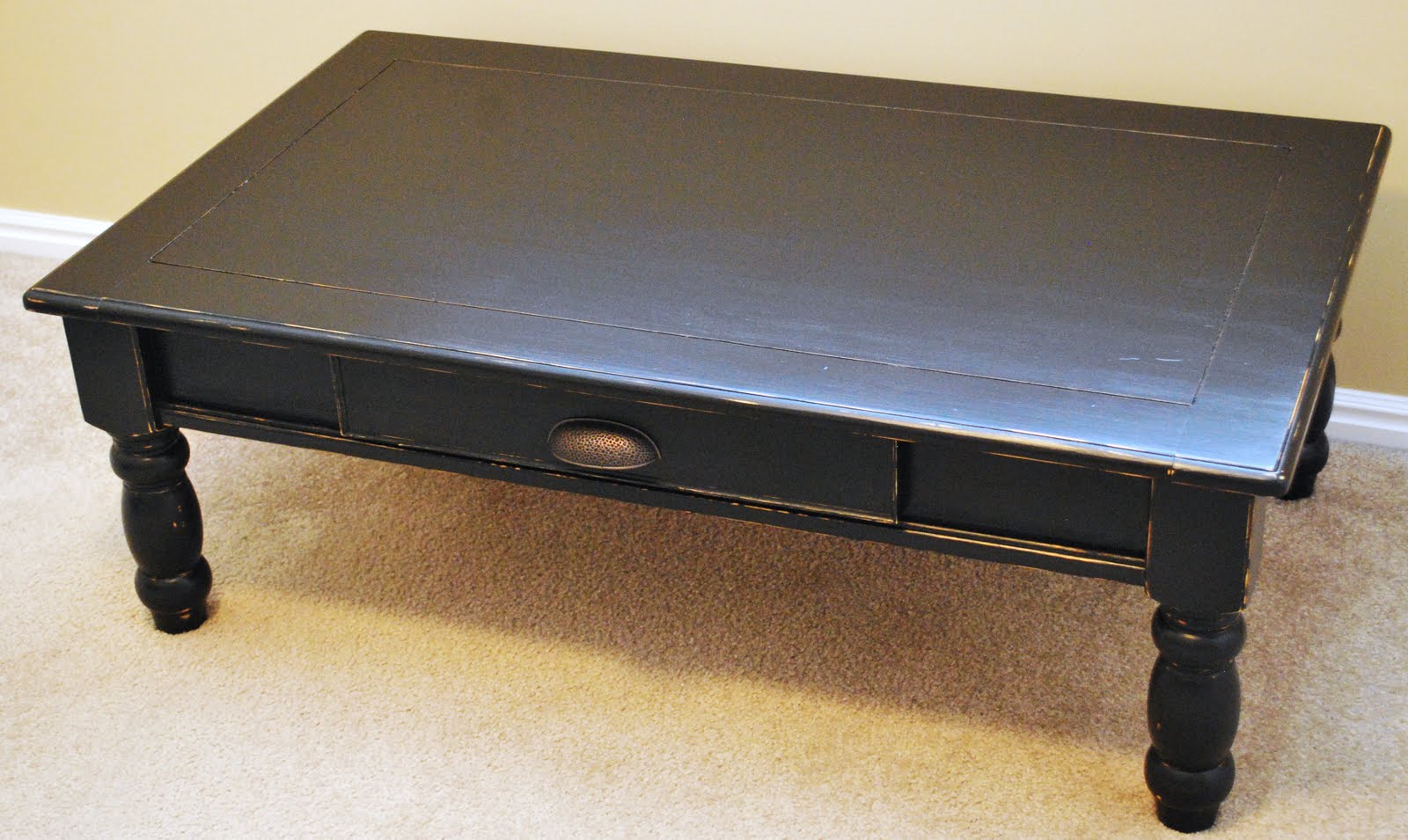 B s Refurnishings Black Distressed Coffee Table