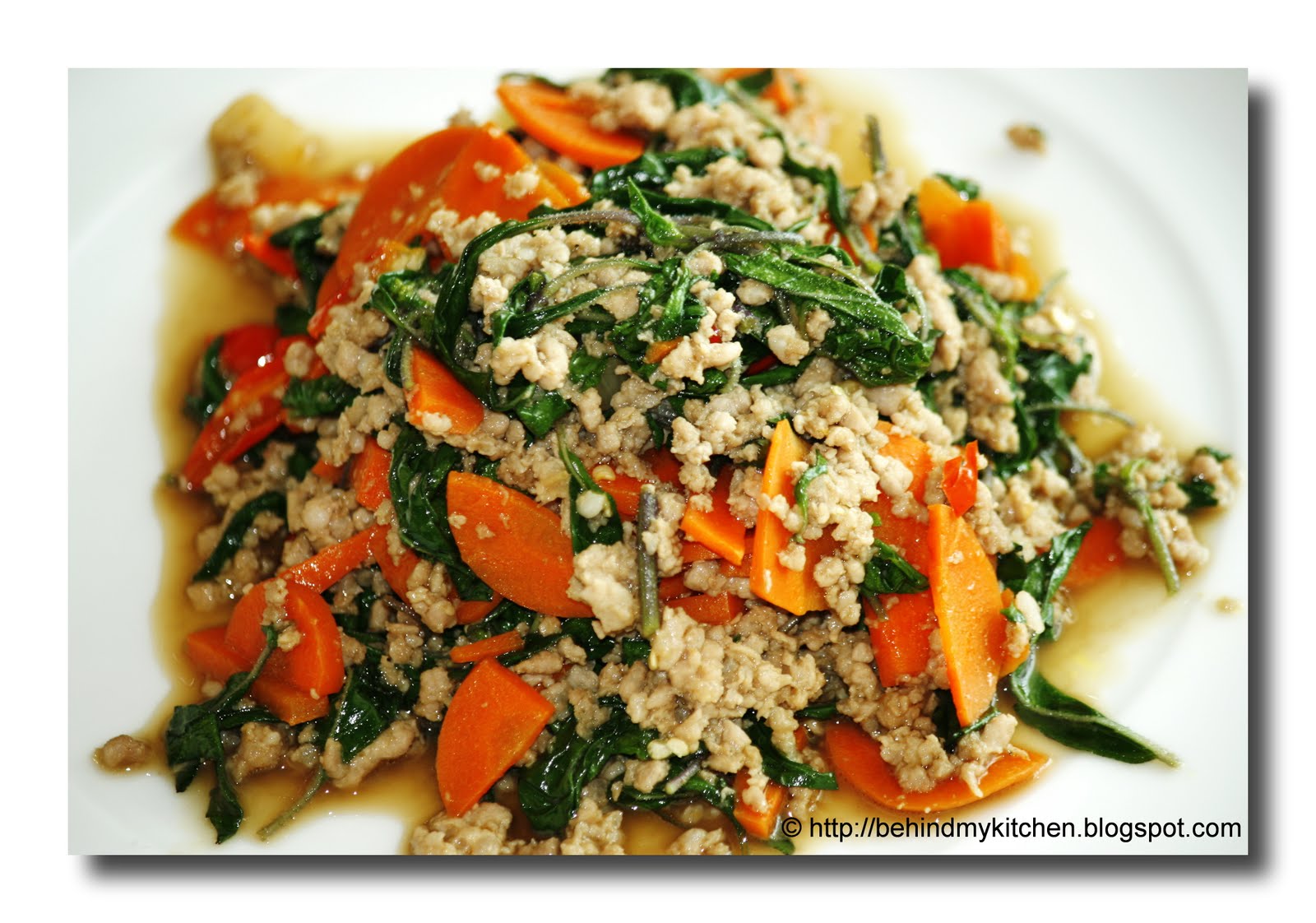 BEHIND MY KITCHEN: My Lunch : Pad Kra Prao