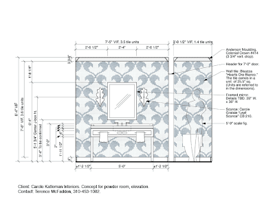 Terence McFadden's Design & Illustration: Powder Room Concept, drafting