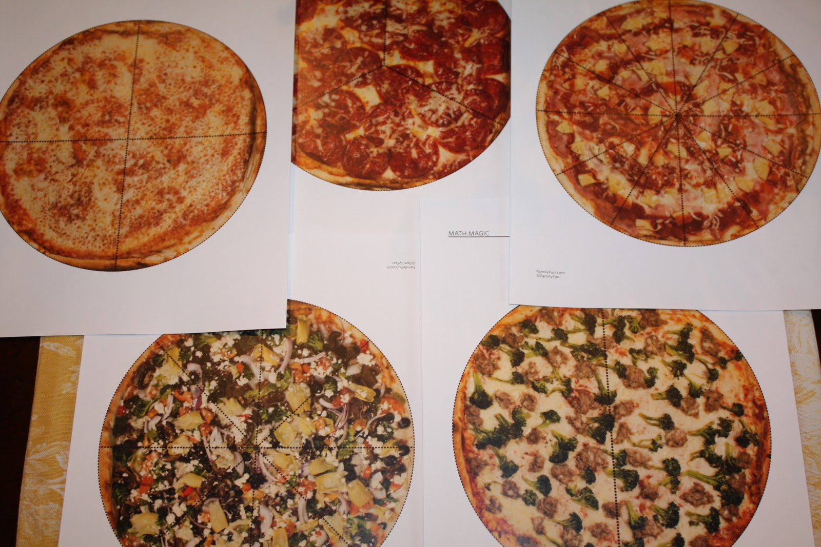 Sweet and Simple Things: Pizza Fractions