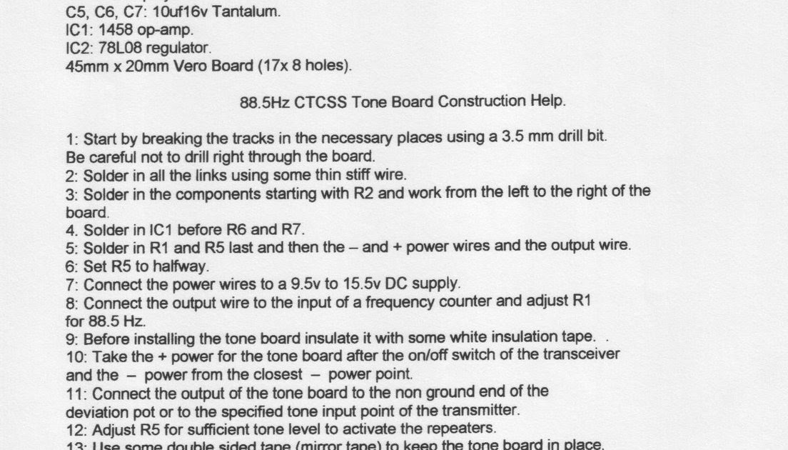 Build An 88 5 Hz Ctcss Tone Board 88 5 Hz Ctcss Tone Board Circuit