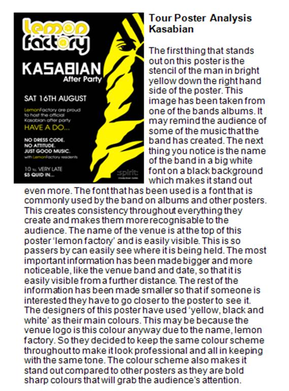 A2 Media: Tour Poster Analysis 3