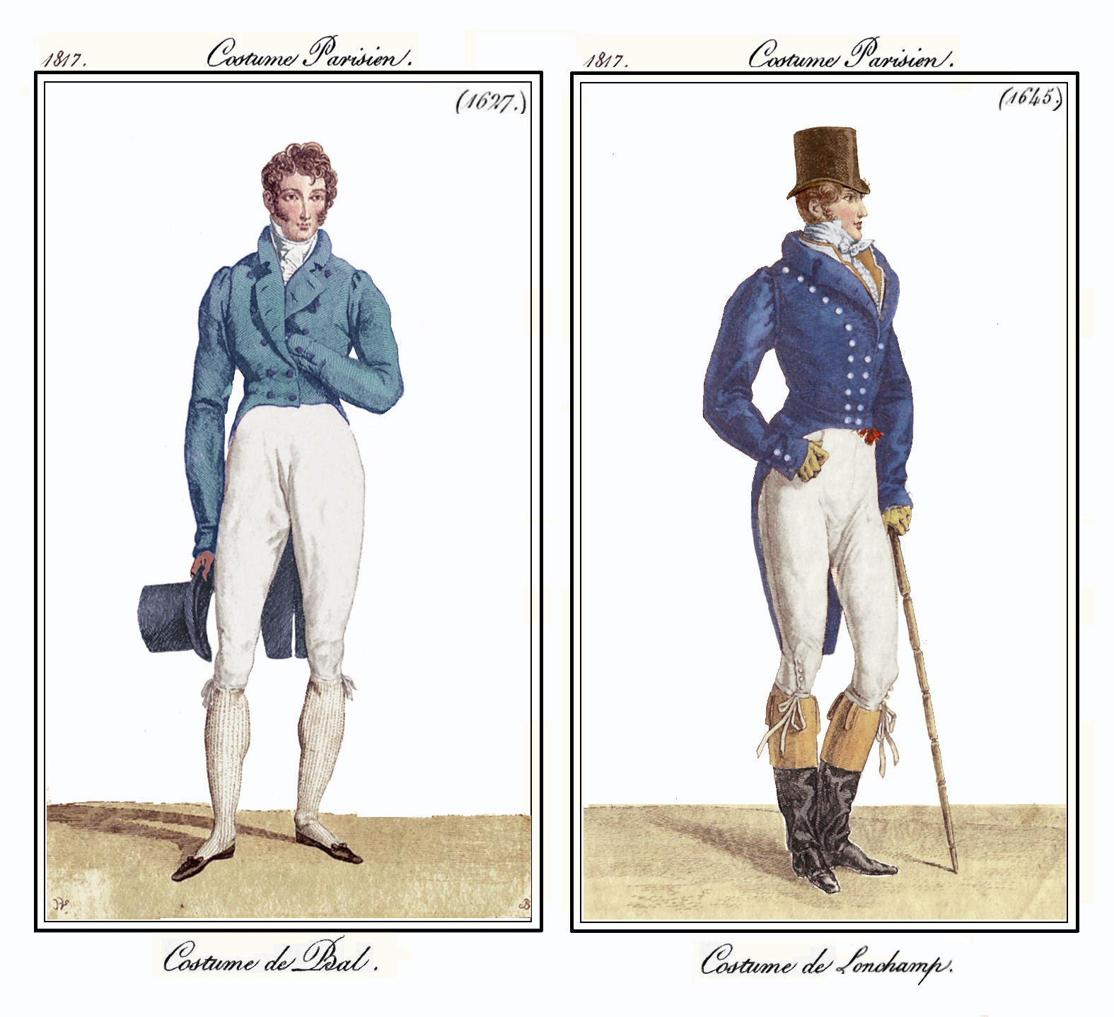 A Thousand Pixels: Costume Parisien Napoleon-era fashion plates for MEN