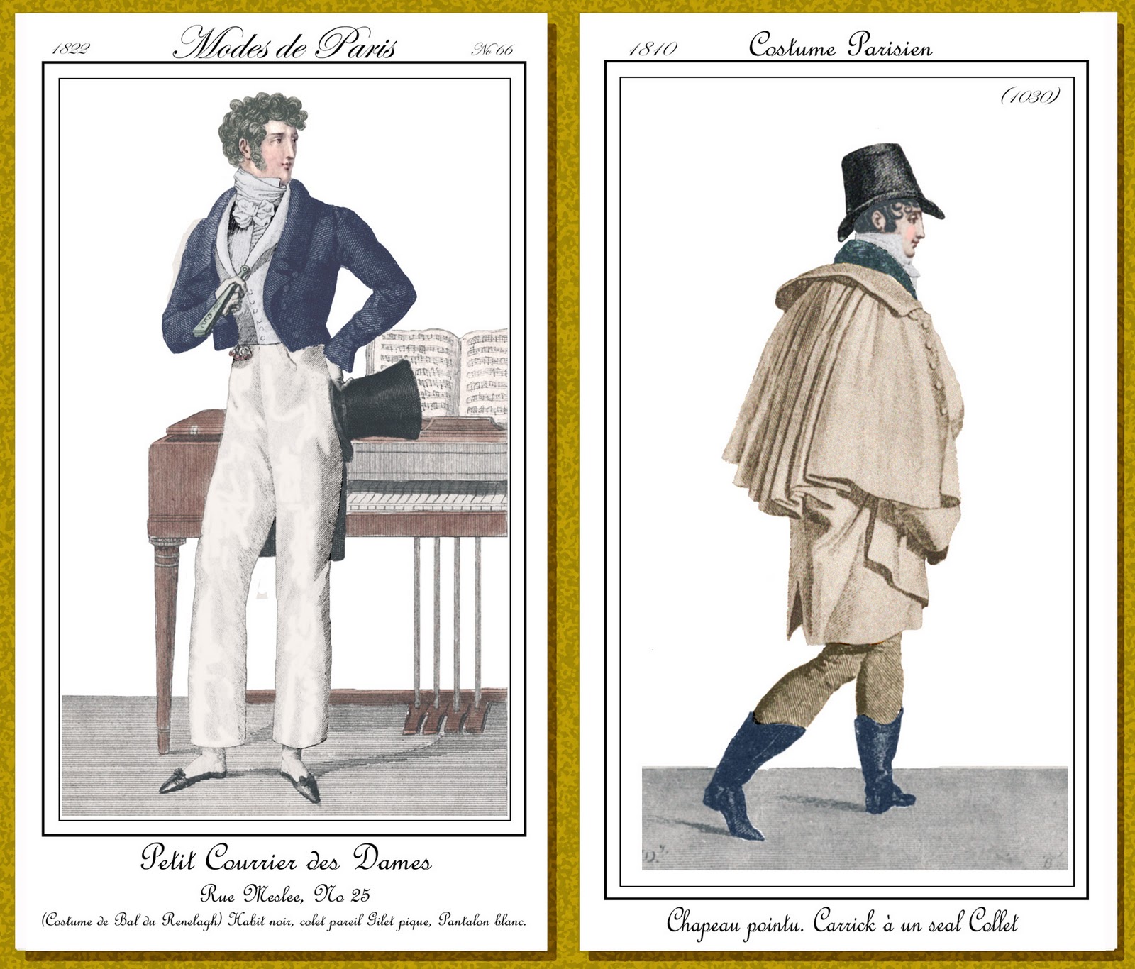 A Thousand Pixels: Another Costume Parisien MEN's Fashion 1817-1820