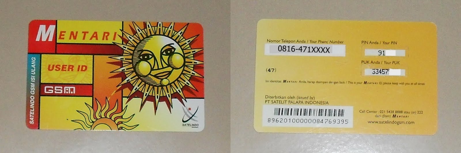 Penggantian SIM CARD Rusak Mentari Indosat.