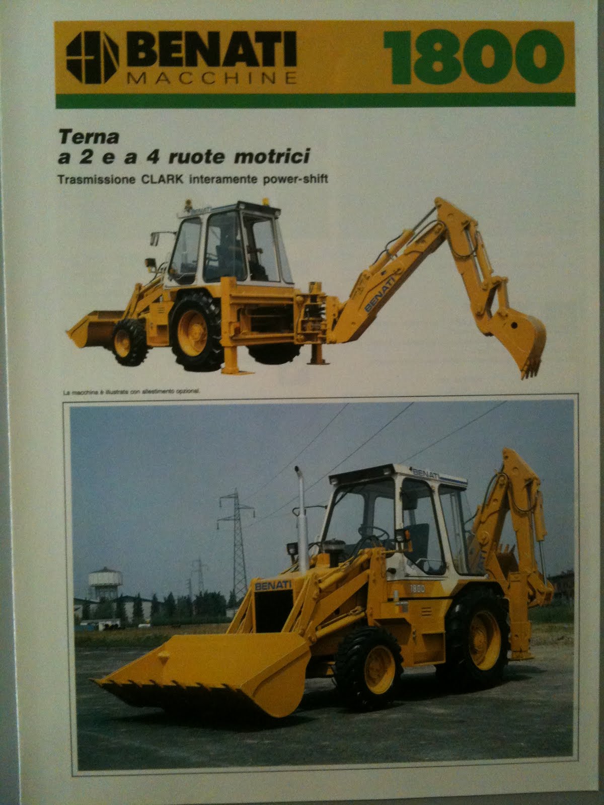 Earthmoving Machinery Sales Brochures: Benati Wheel Backhoe 1800 #009