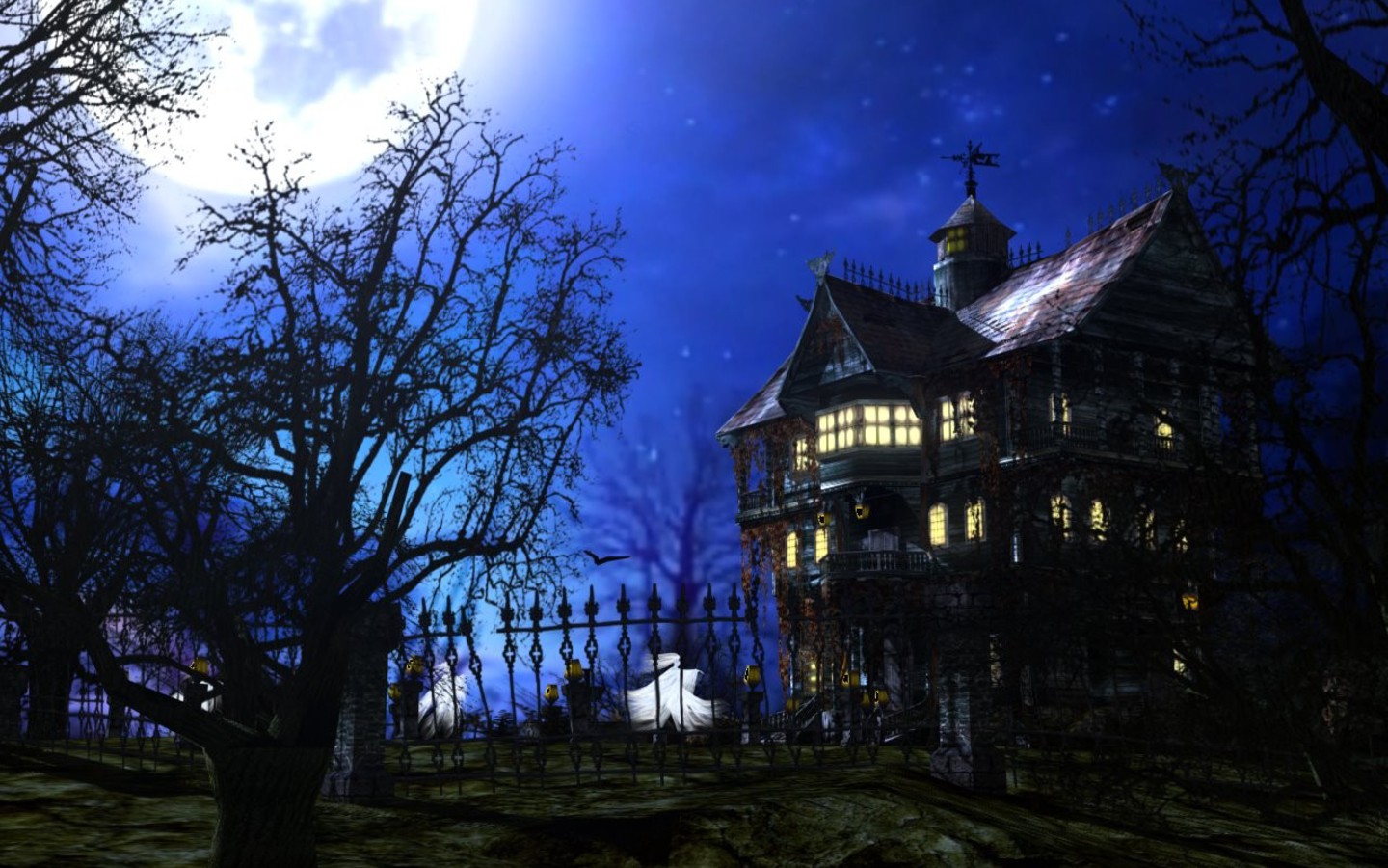 Wallpaper Creative: Horror Ghost Houses HQ1440x900 wallpapers