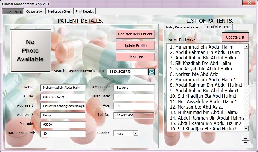 A Glimpse At Excel Visual Basic Application Custom Vba Excel Custom Clinical Vba Program 7359