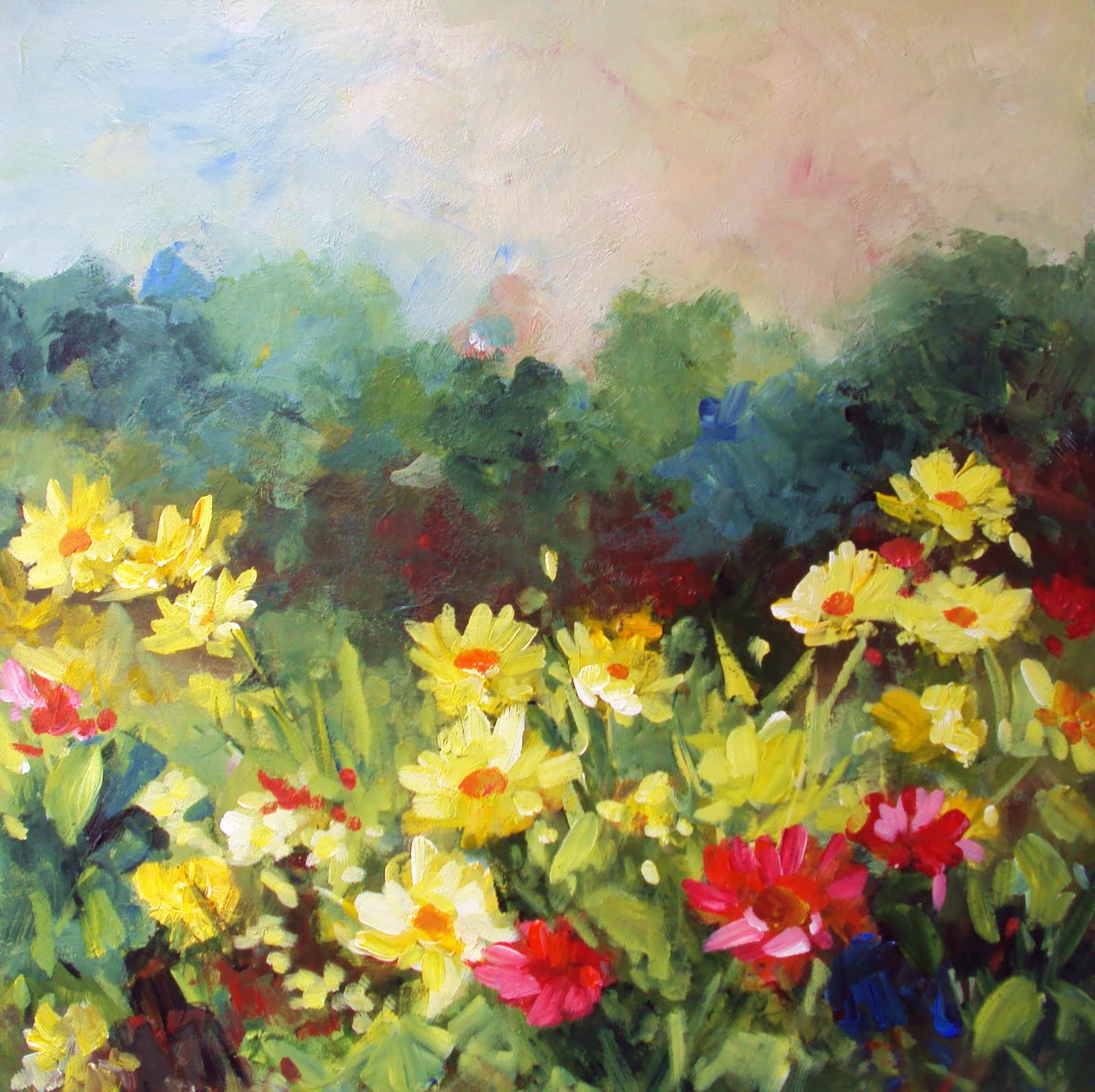 My new paintings: spring in my village