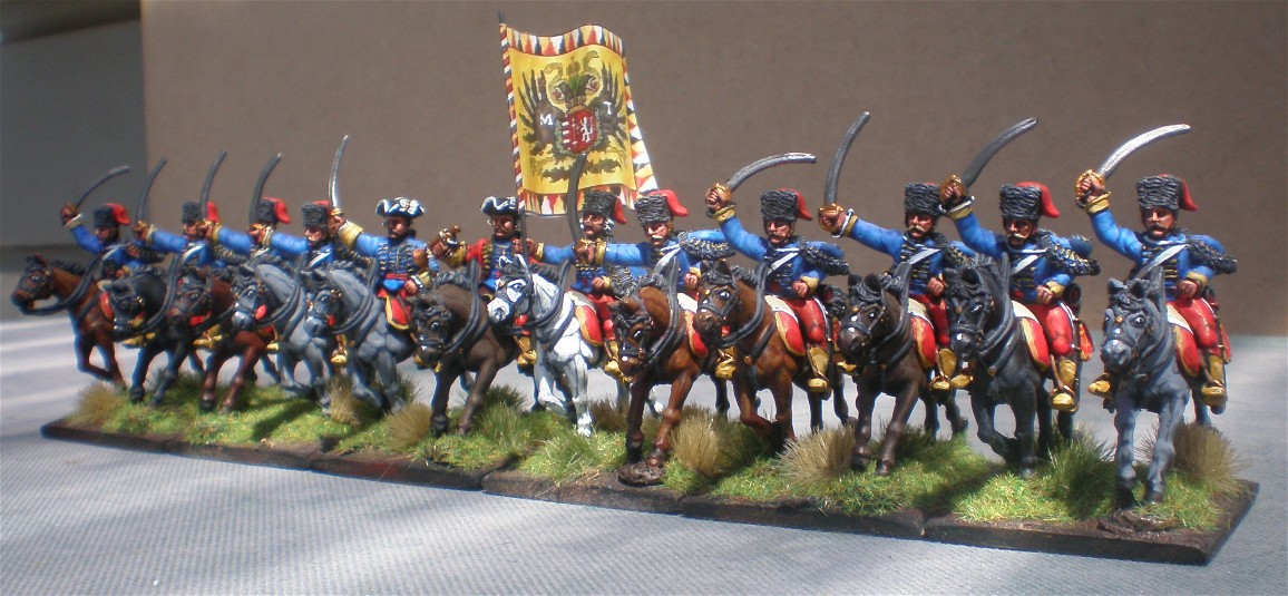 15mm paint shack: 28mm front Rank Austrian syw Hussars finished based
