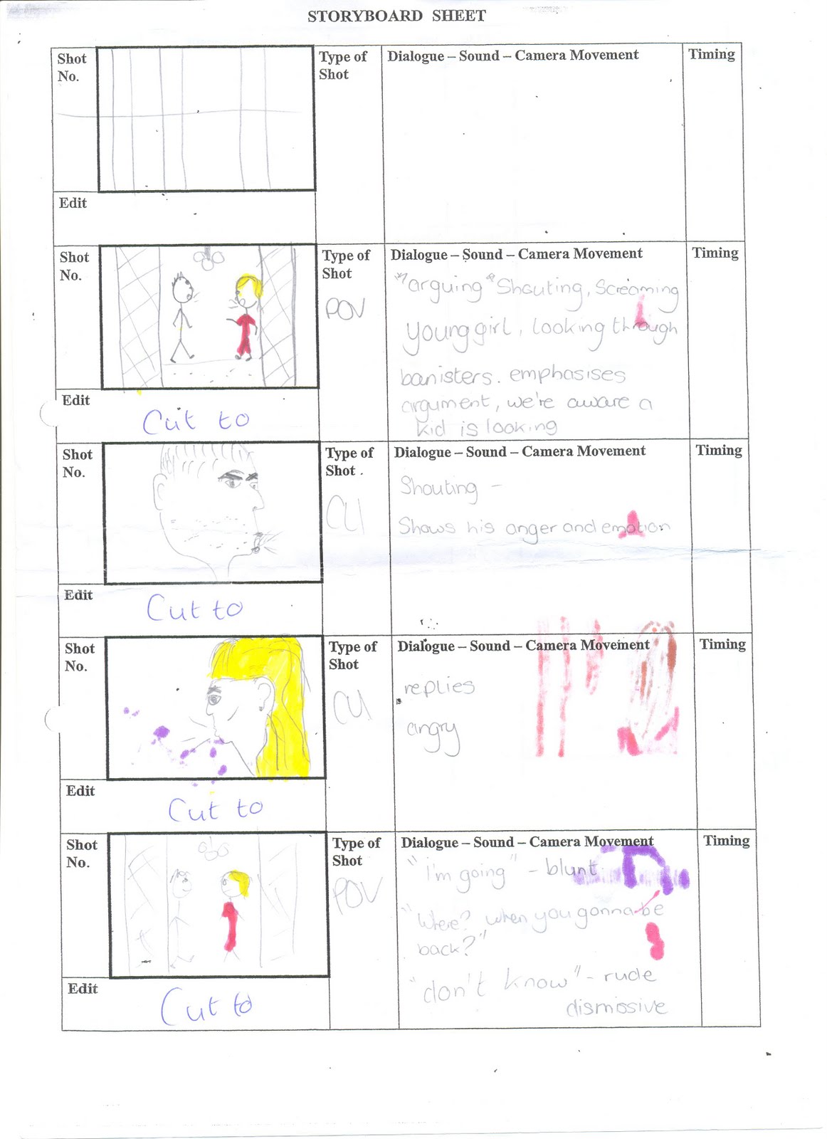 Torn - A Short Film: FILM: Storyboard