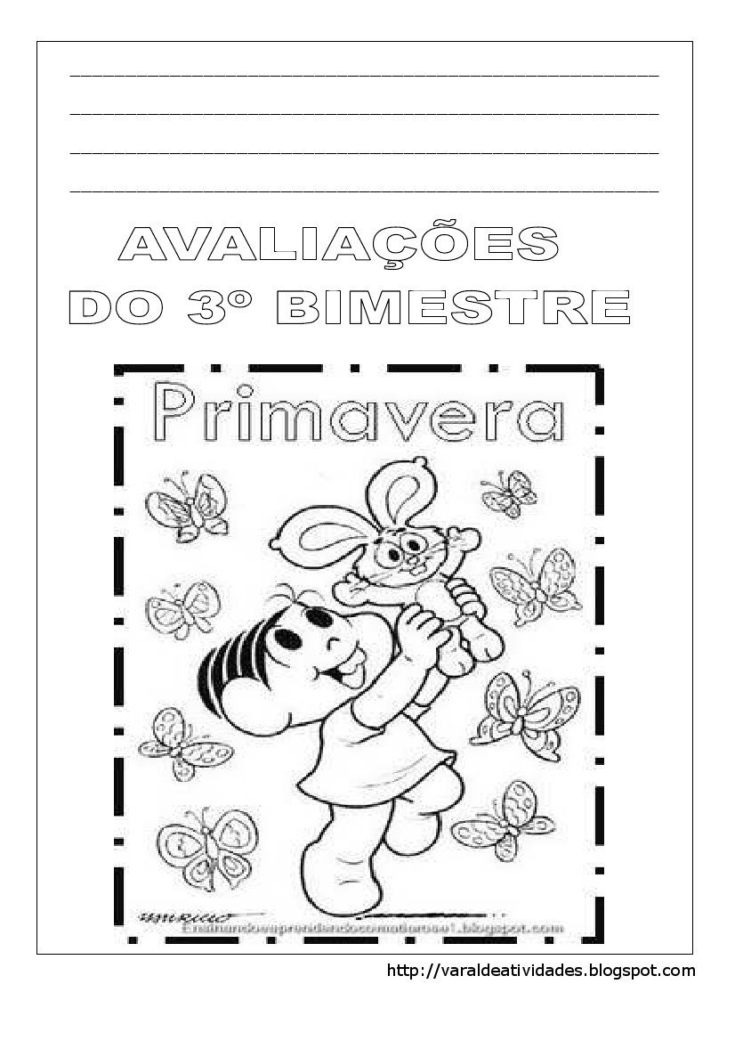 VARAL DE ATIVIDADES: MODELOS DE CAPAS PARA AS AVALIAÇÕES DO 3º BIMESTRE