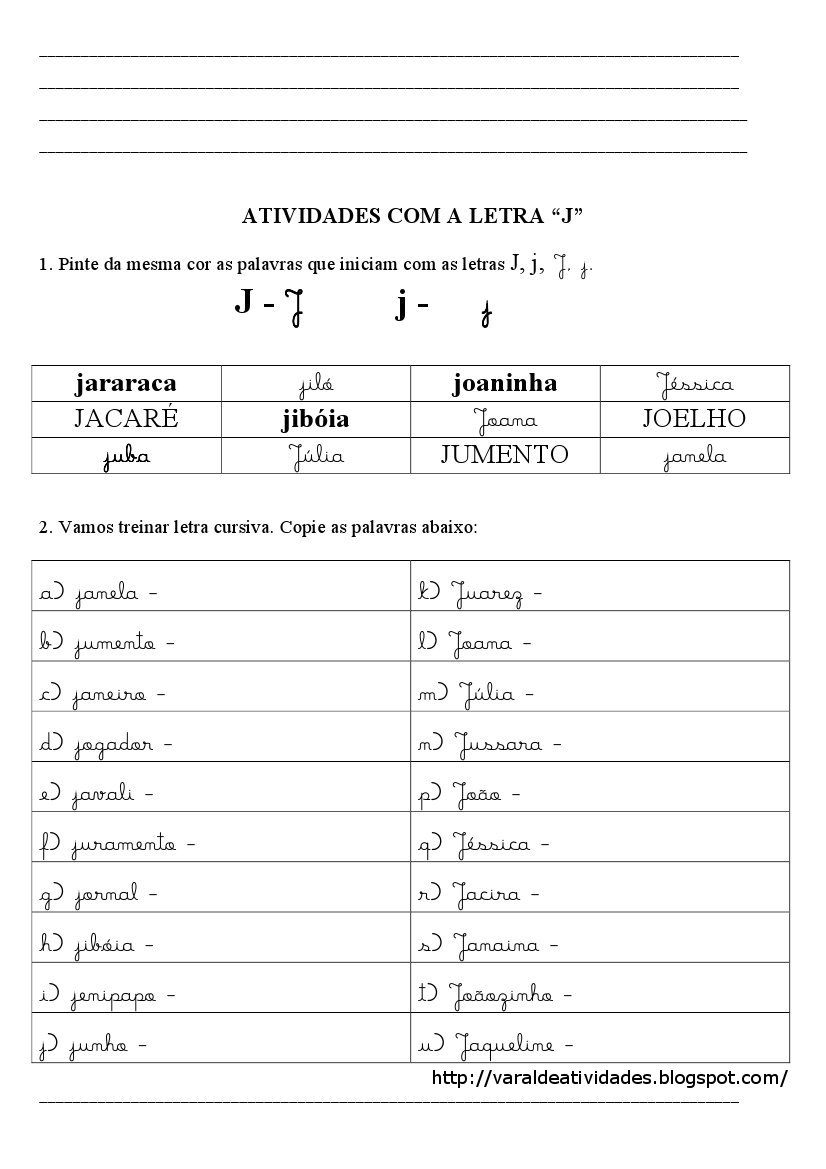 Existe Cor Com A Letra J - FDPLEARN