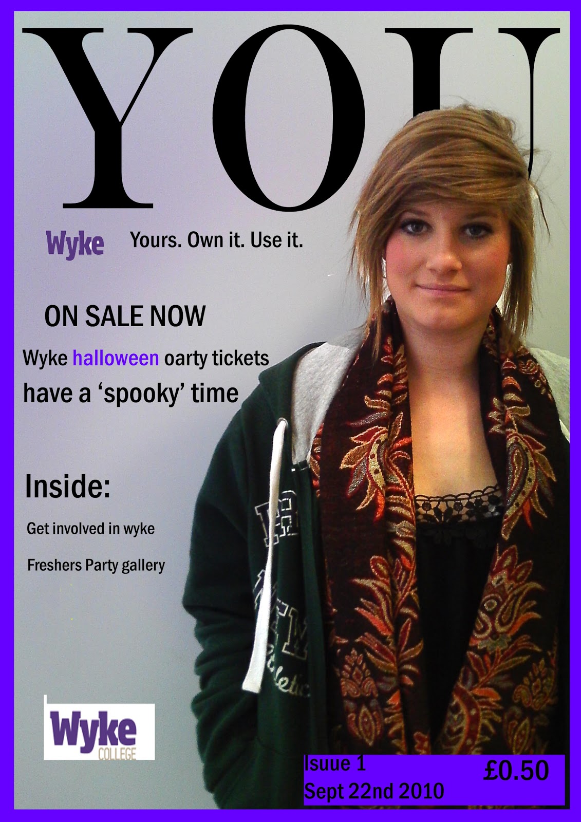 Claudia: My magazine front cover