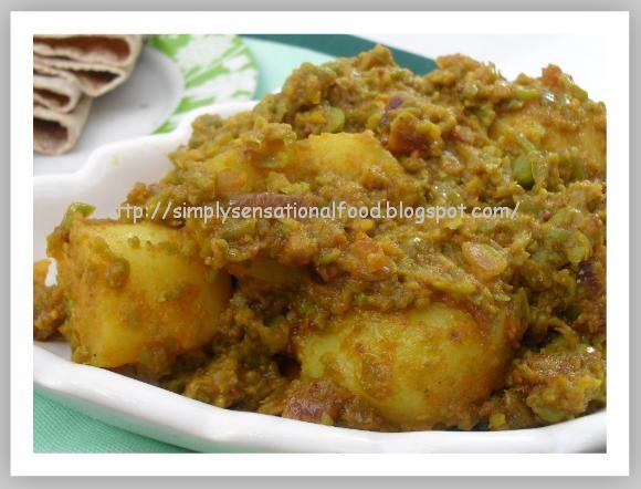 Masala aloo in green gravy. | simply.food
