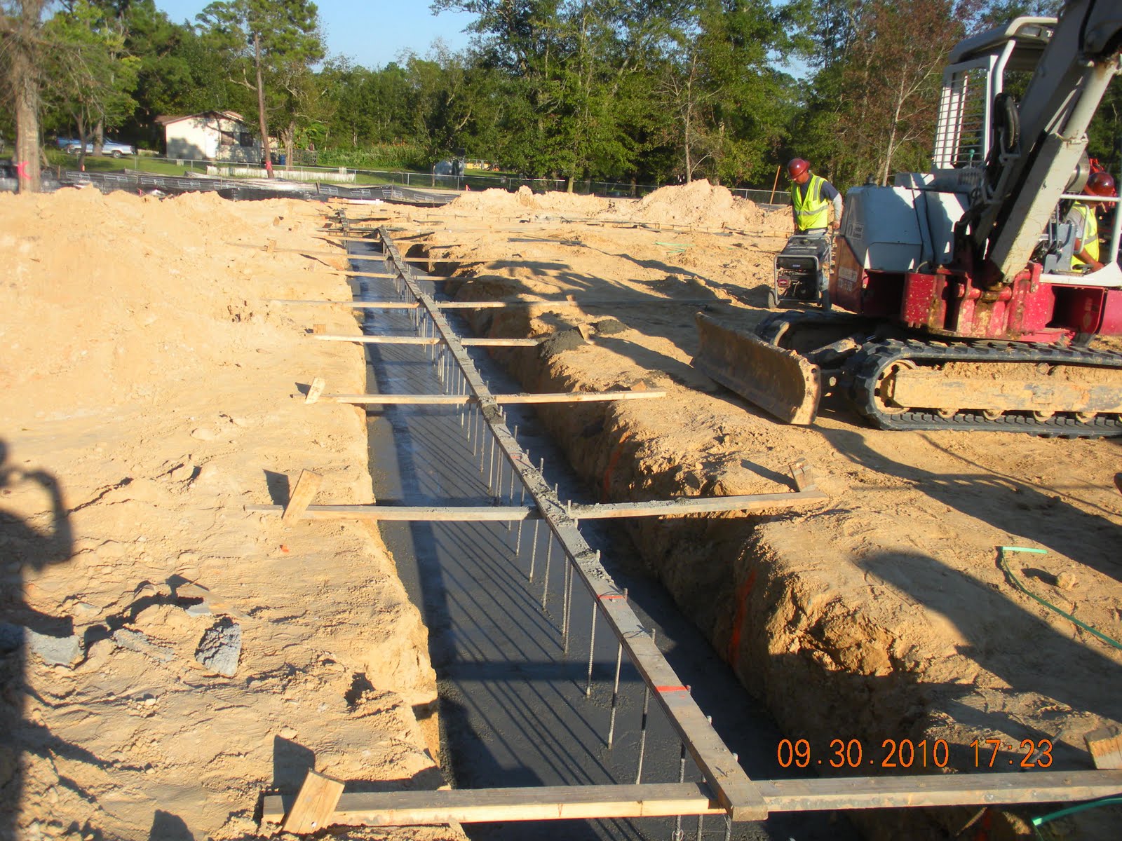 Ocean Springs High School - Concrete: North side exterior footings for ...