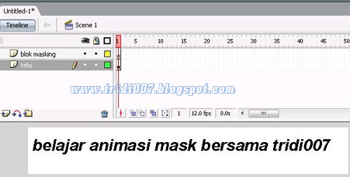 Contoh sederhana animasi mask pada teks | Dani trididan,tutorial flash ...