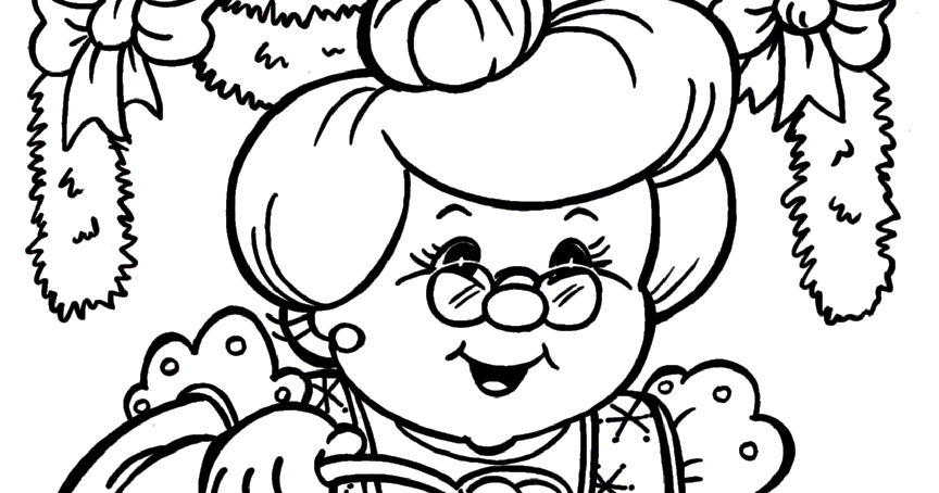 Mrs. Claus Christmas Coloring Page Coloring Pages
