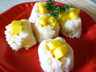 PinoyAmericanFavoriteRecipes: #165_Sushi Style Biko with Mango Custard ...