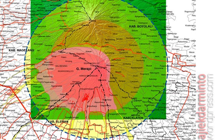 KORAN JOGJA: = Peta Rawan Bencana Gunung Merapi Jawa Tengah dan DIY