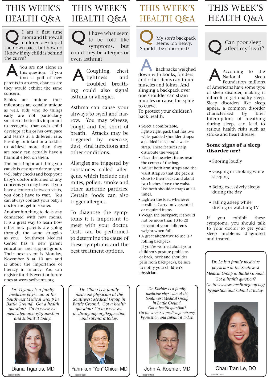 Getting to know the SMG brand.: Health columns provide valuable ...