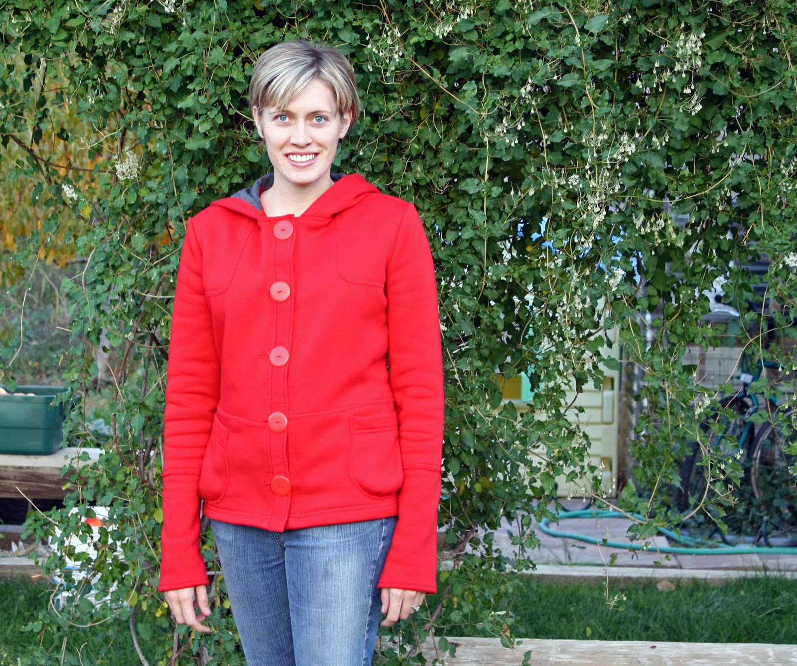 Running With Scissors: Red Fleece Jacket for Fall