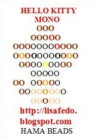 Lisa Fedo - beads 4u: HELLO KITTY MONO MARRON PARA HAMA BEADS: