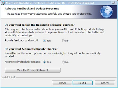 Família: Instalaćão do MS Robotics Studio 2008 R3