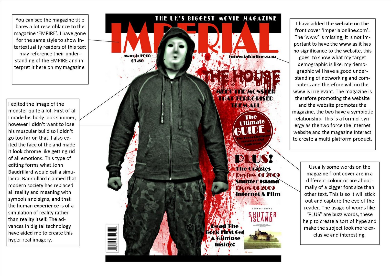 A2 Media Studies: My Film Magazine Front Cover Analysis