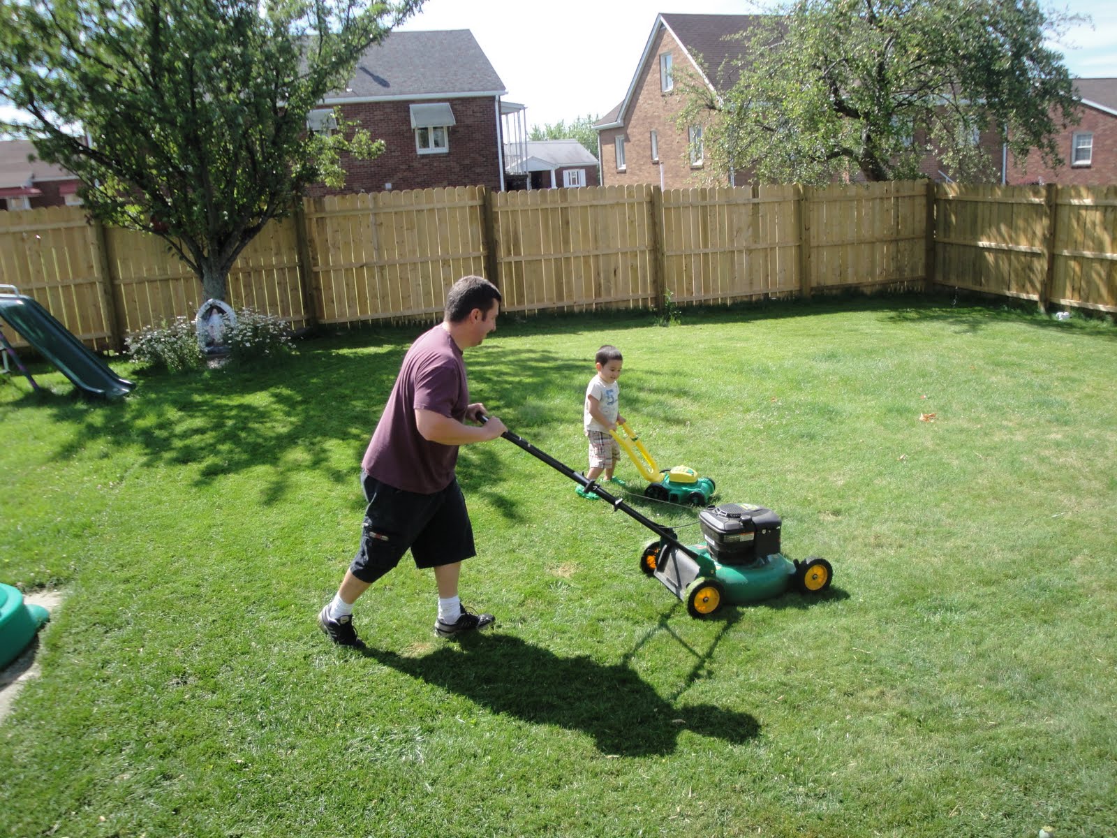 Travels and Wandering: Father & Son - Mowing the Grass together