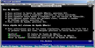 Experiencias con QBasic y EDERA: Entorno de trabajo de QBasic
