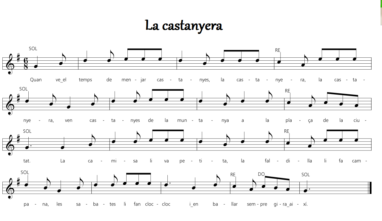 Cançons i danses de festa: La castanyera