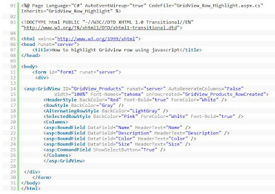 Highlight GridView Row On MouseOver Using Javascript in Asp.net ...