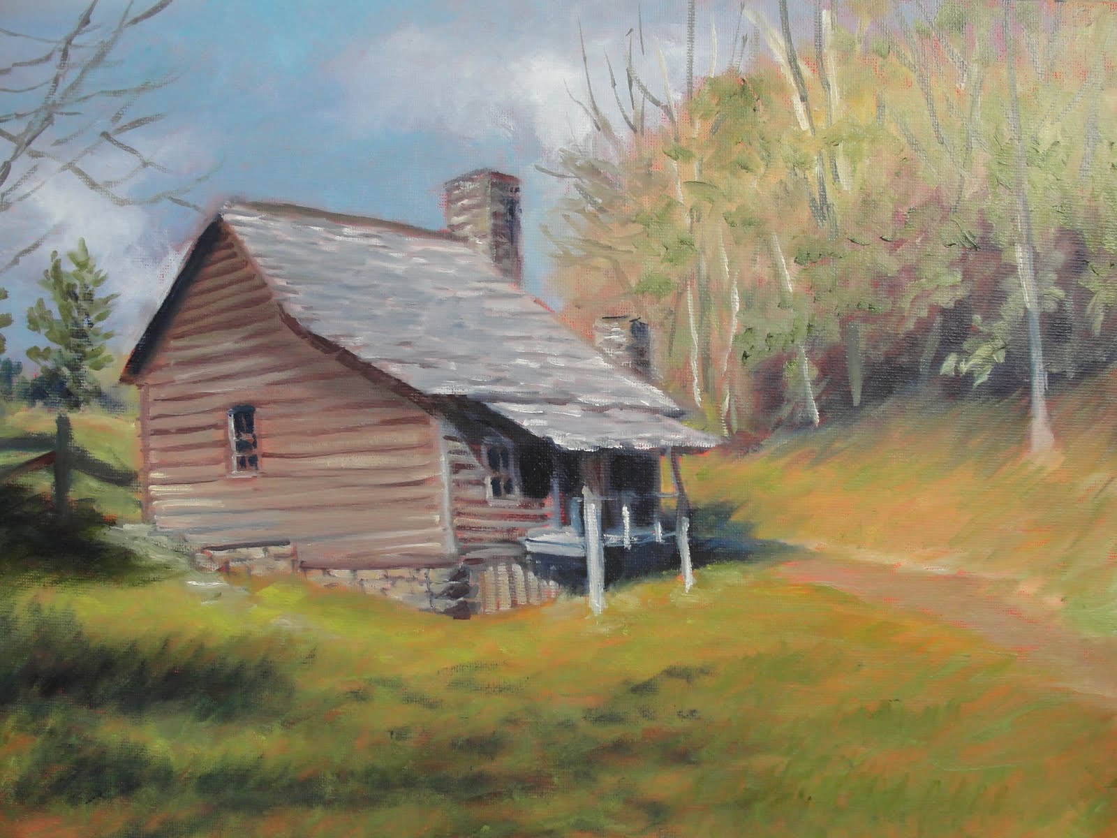 Blue Ridge, Daily Painter: Janet Wimmer: Brinegar Cabin